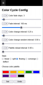 Arduino Light Fantastic color cycle designer web page - Cohesive Computing