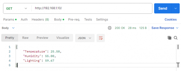 Using Postman To Submit A Get Request To Retrieve Sensor Readings As Json Cohesive Computing